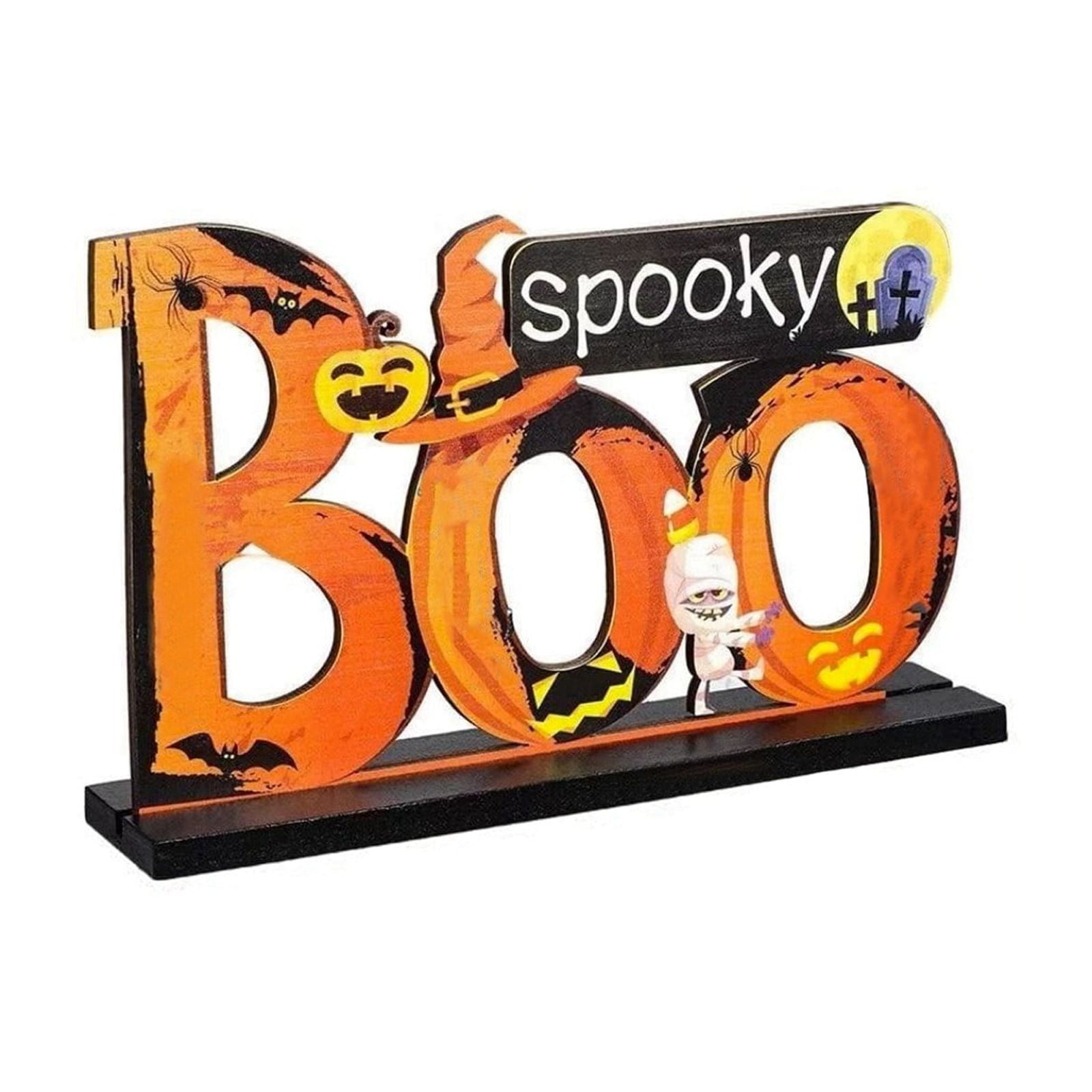 Rheen Happy Halloween Table Decorations Halloween Wooden Centerpiece ...