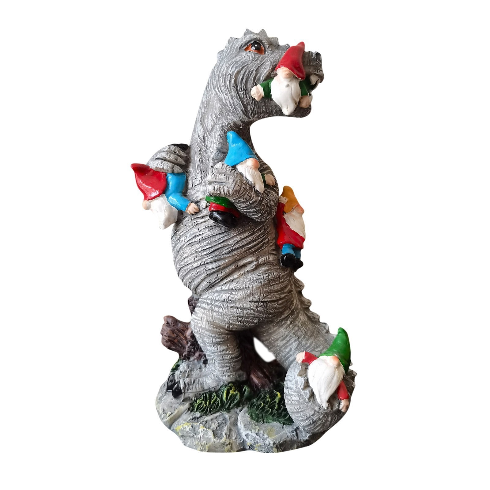 Rheen Simulation Dinosaur Eating Dwarf Old Man Resin Ornaments Desktop ...