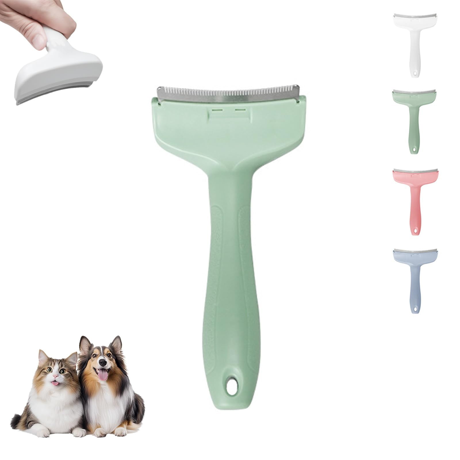 Rheen Small Cat Brush for Shedding with V-Shaped Teeth, Gentle Grooming Comb for Cats and Dogs ...
