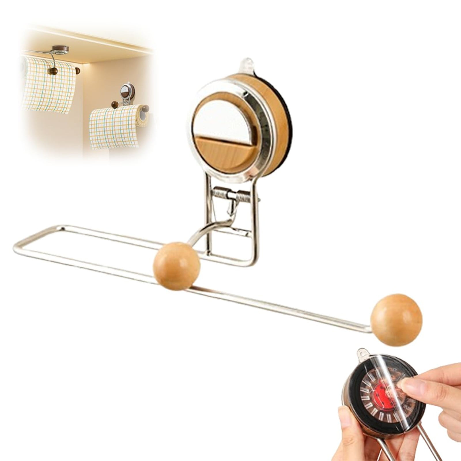 Rheen Wall-Mounted Kitchen Paper Towel Holder No-Drill Adhesive Rack ...