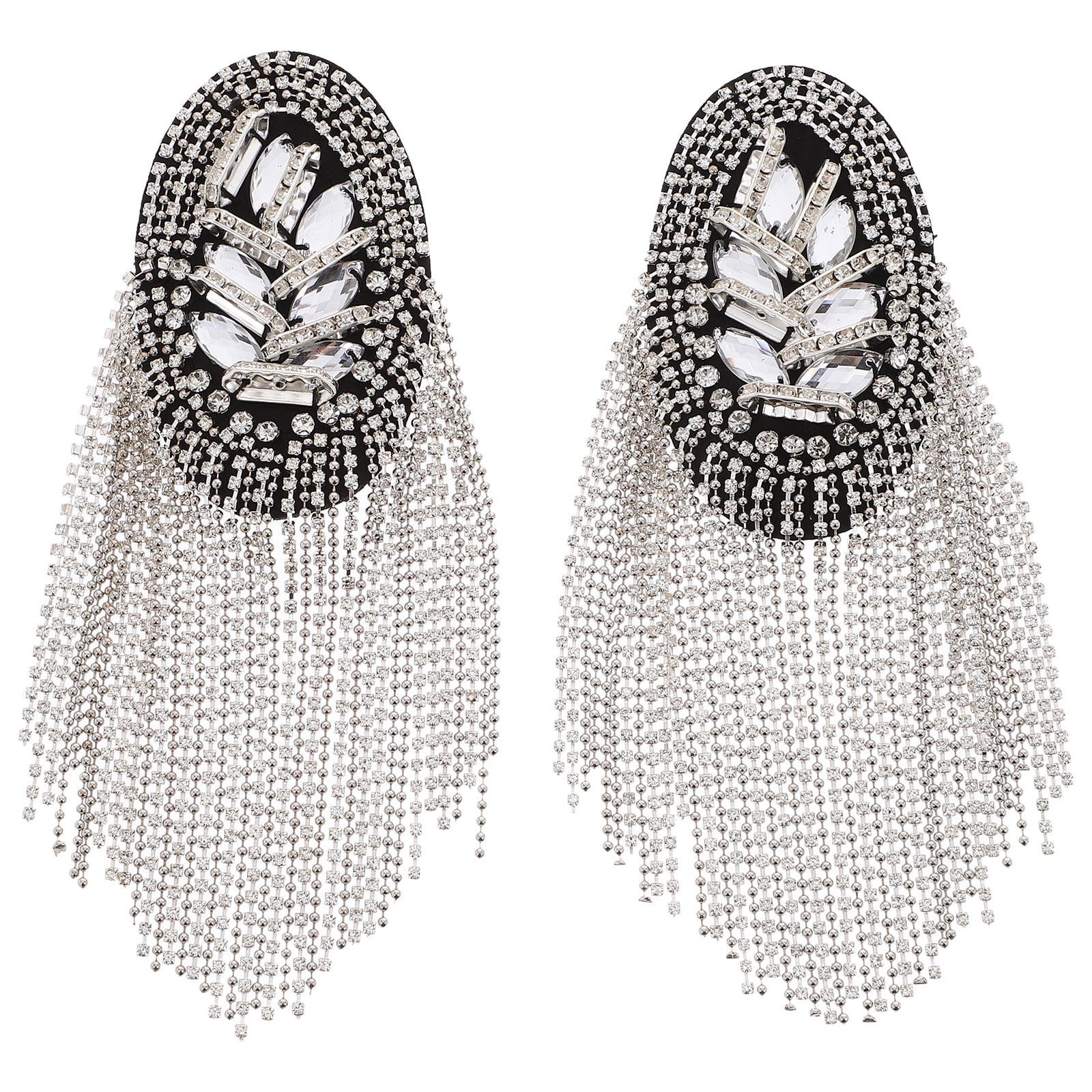 Masteelf Silver Rhinestone Shoulder Boards with Tassel Epaulet for ...