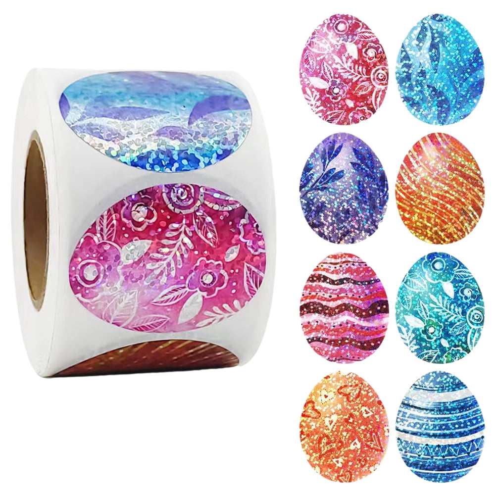 Rhewides 1 Roll of Decorative Egg Stickers Easter Party Egg Decals ...