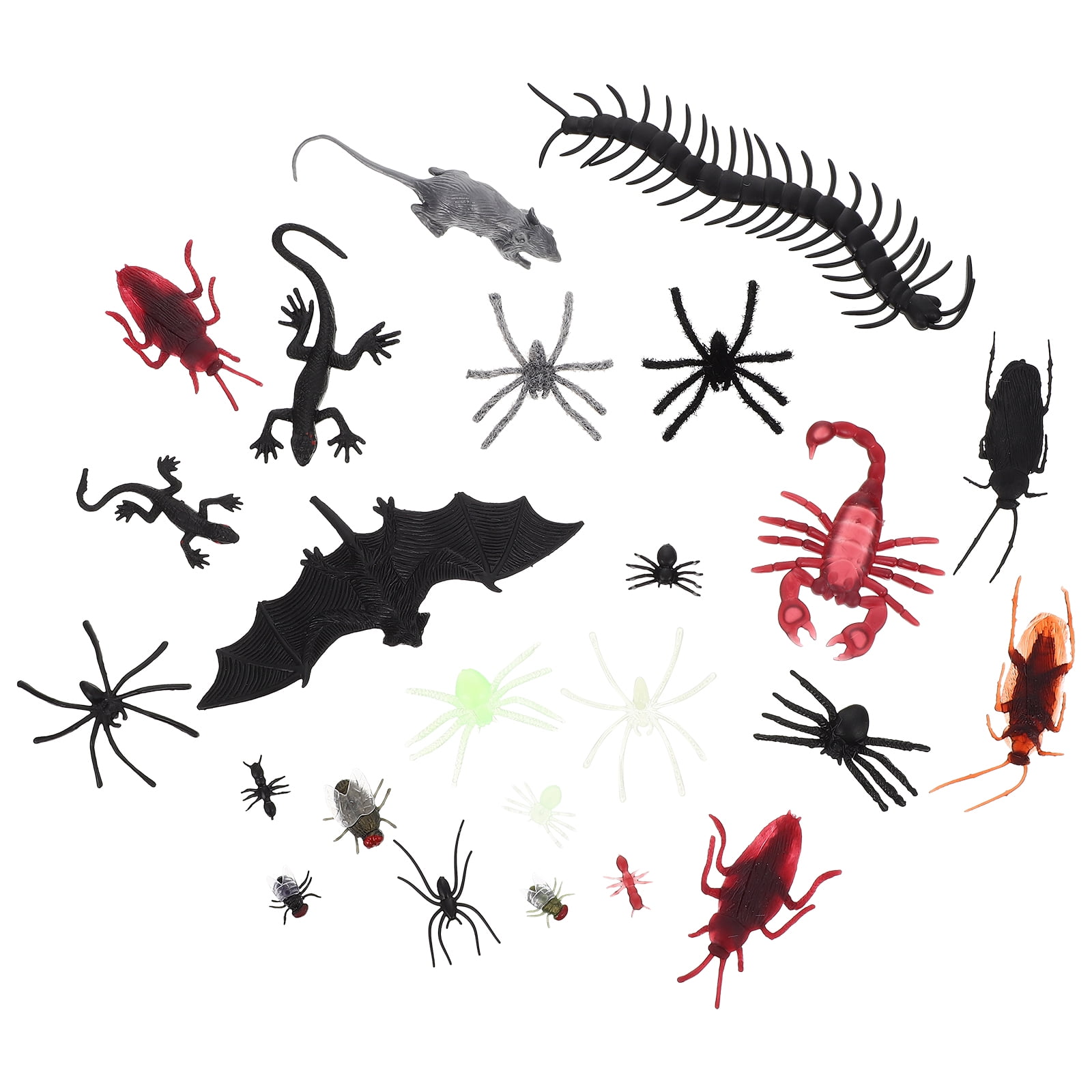Rhewides 1 Set Halloween Realistic Prank Toys Plastic Bugs Insects Toy ...