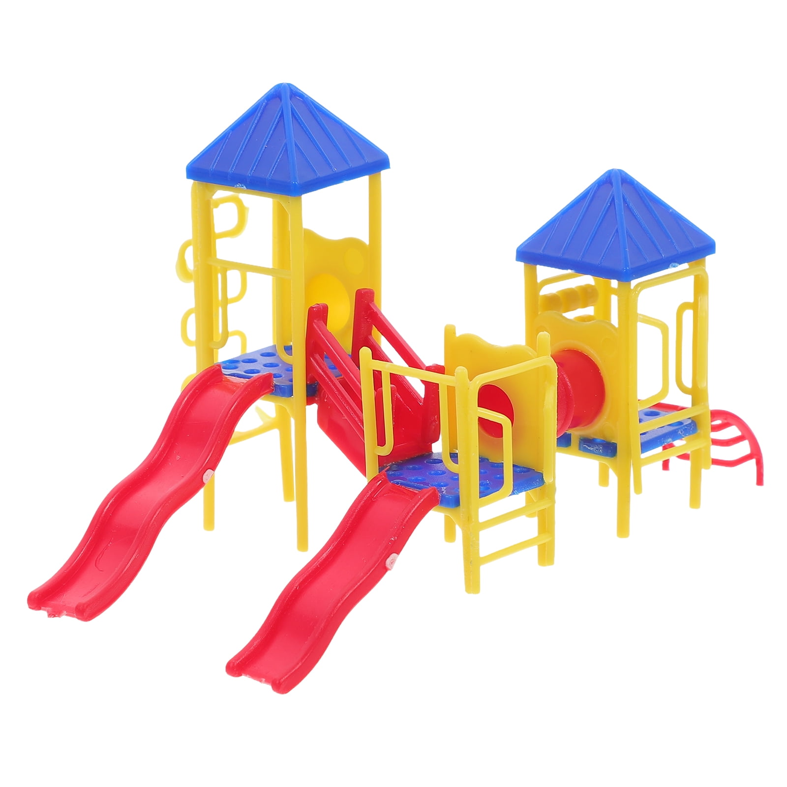Miniature Dollhouse Playground Set With Slide Colorful Plastic Mini ...