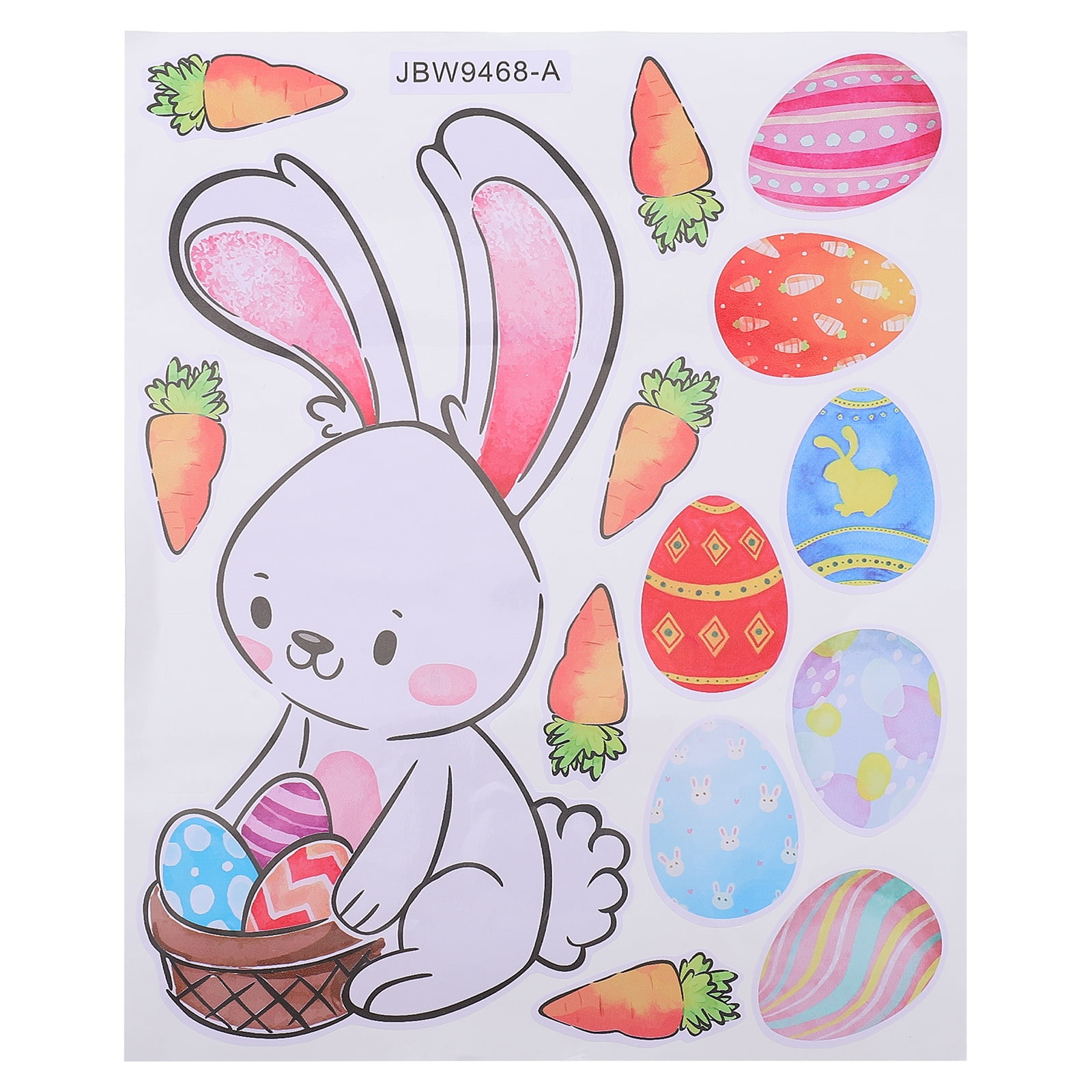 Rhewides 1 Sheet of Window Bunny Sticker Rabbit Eggs Window Decal ...