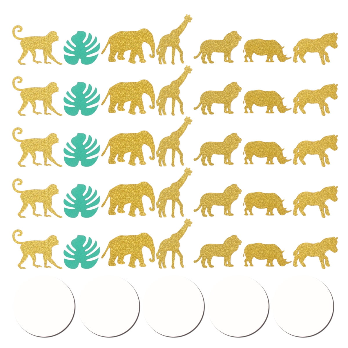 Rhewides 100pcs Jungle Hawaiian Paper Table Scatters Cartoon Monstera ...