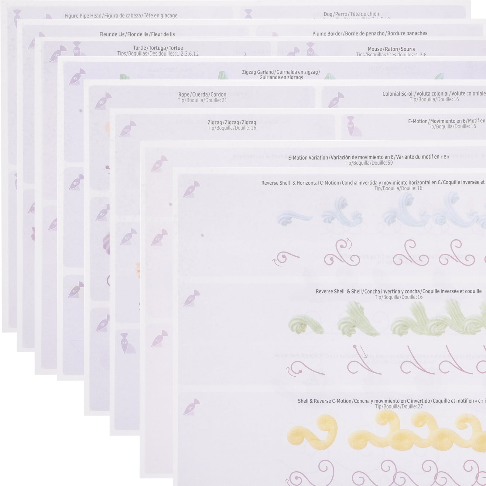 Rhewides 12 Sheets of Delicate Piping Drawings Paper DIY Cake ...