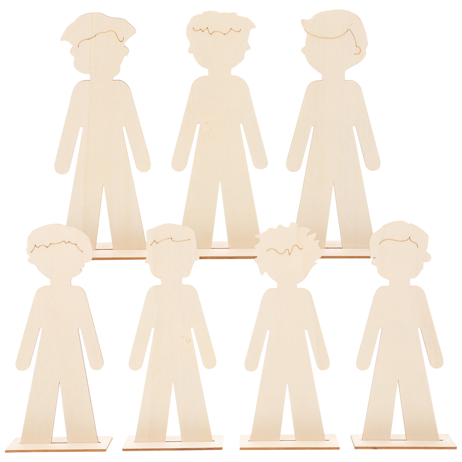 OFFIGAM 20-Piece Beige Wooden Craft Pieces Unfinished Wood Cutouts for ...