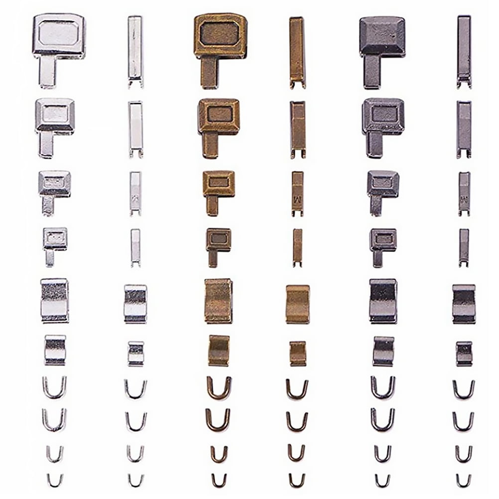Rhewides Zipper Slider Insertion Pin with Bottom Alloy Stopper Retainer ...