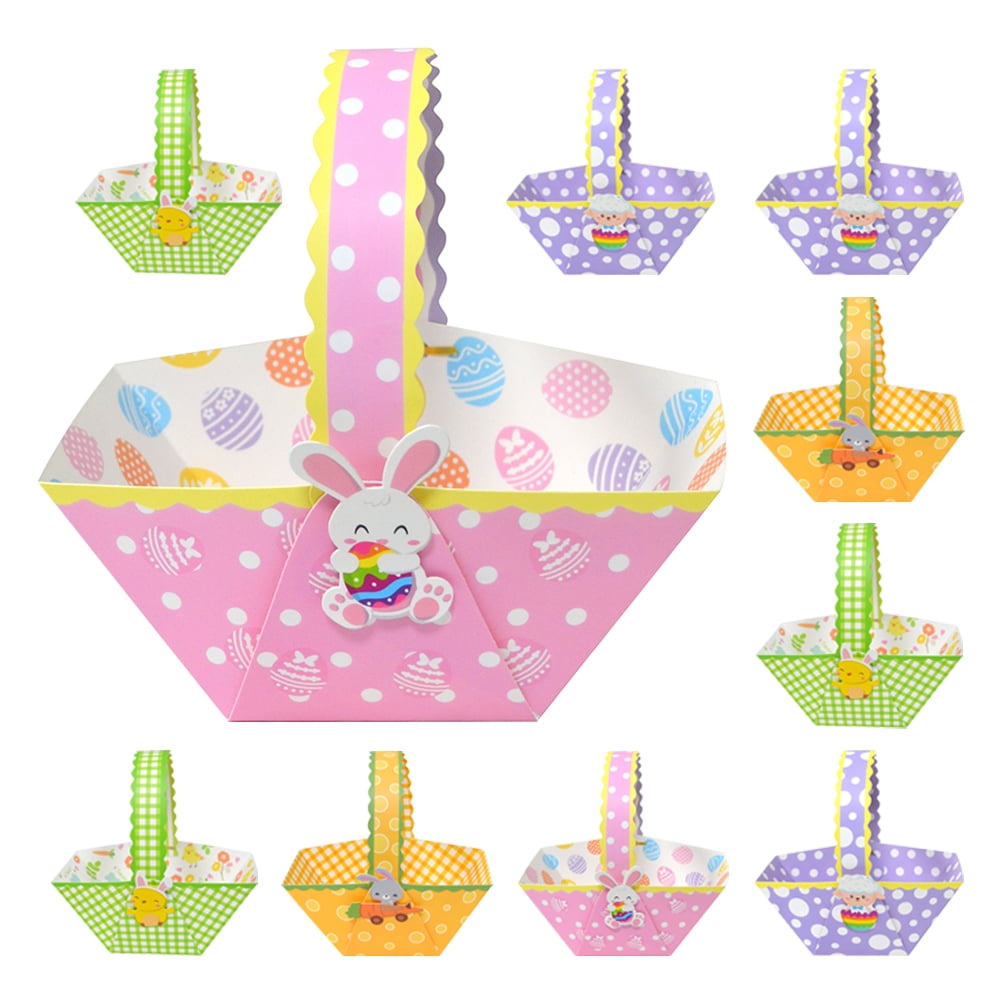Rhewides 24pcs Easter Candy Baskets Paper Gift Basket Candy Baskets ...