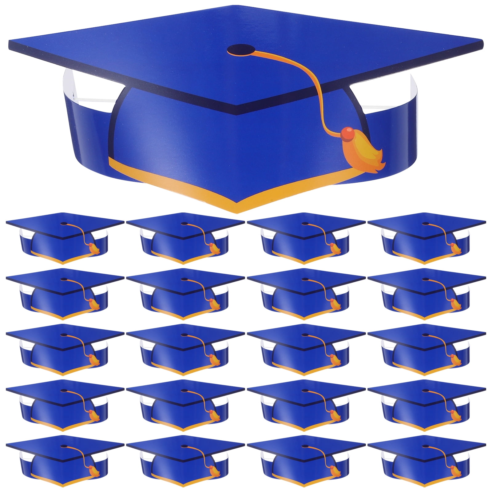 Rhewides 36pcs Paper Graduation Hats With Adjustable Elastic Band Paper ...