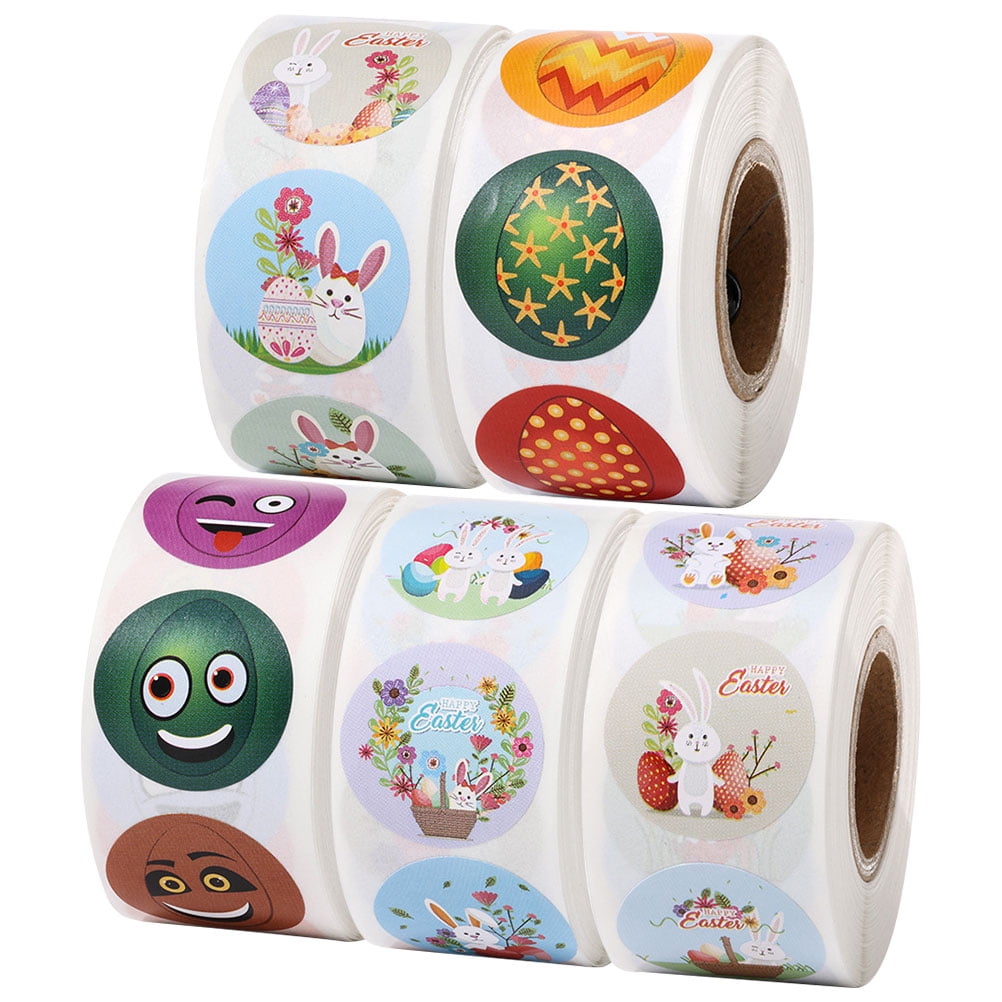 Rhewides 5 Rolls of Easter Stickers Self-adhesive Kids Decals Gift ...