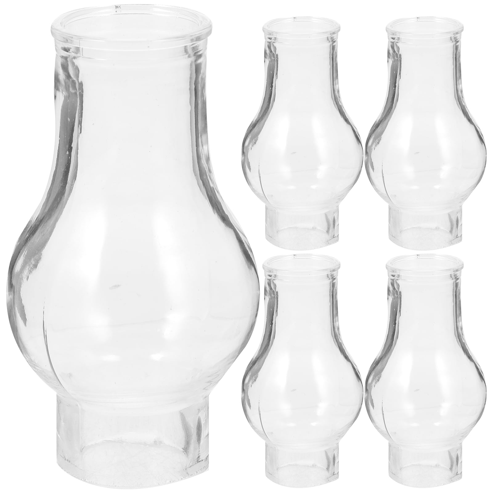 Rhewides 5pcs Oil Lamp Chimneys Glass Kerosene Lamp Covers Replacement ...