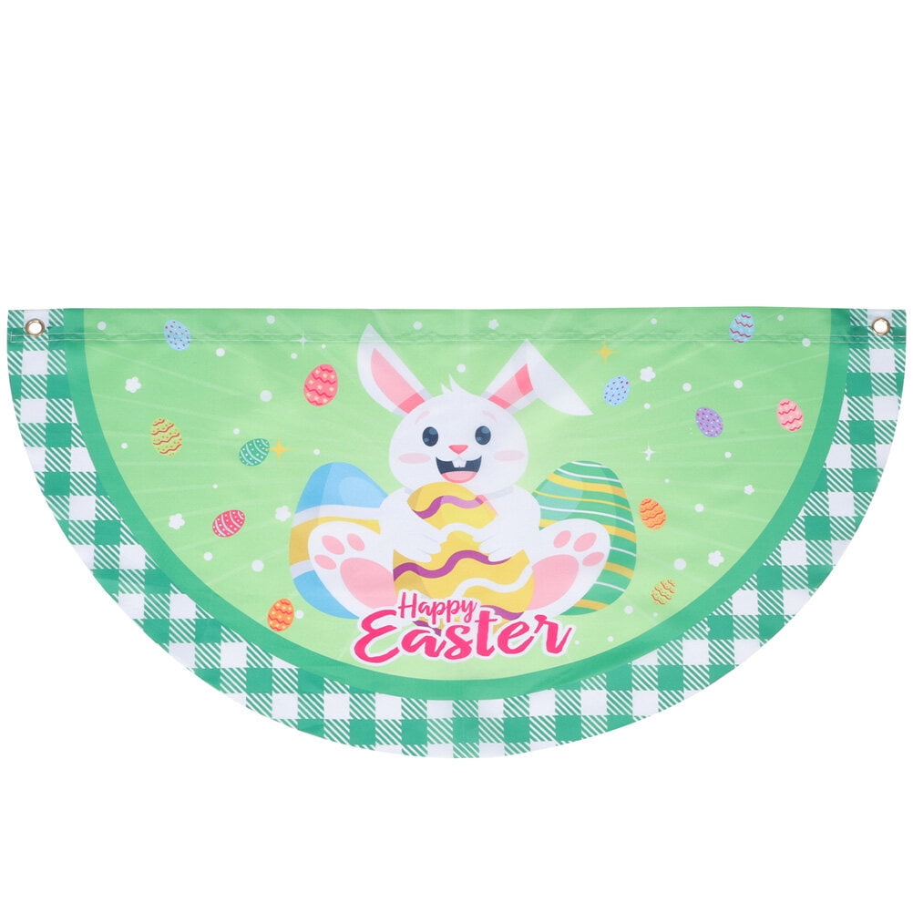 Rhewides Easter Fan Flag Fan Flag Delicate Semicircular Banner ...