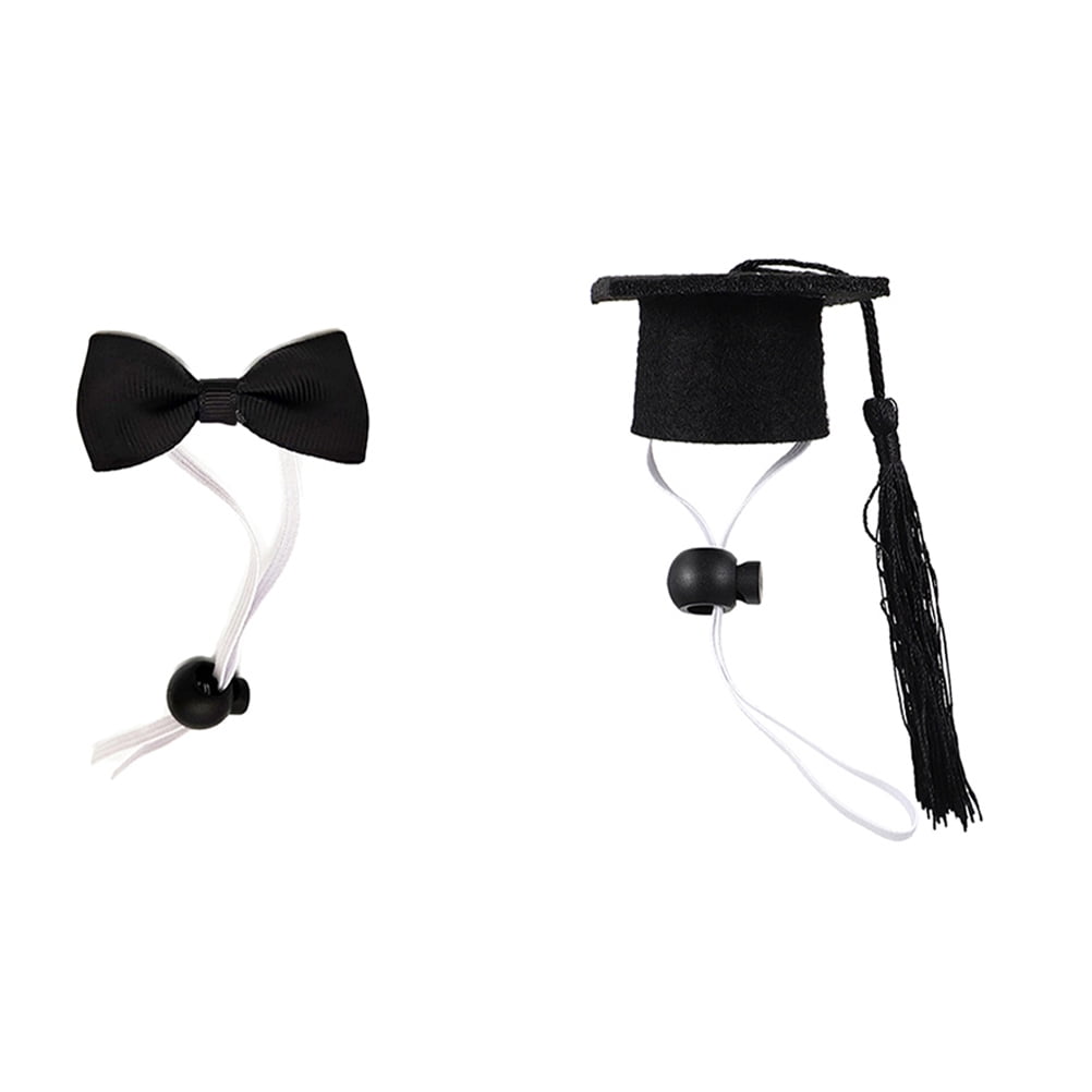 Rhewides Graduation Cap Bow Tie: 2pcs Outfits Small Graduation Hats ...