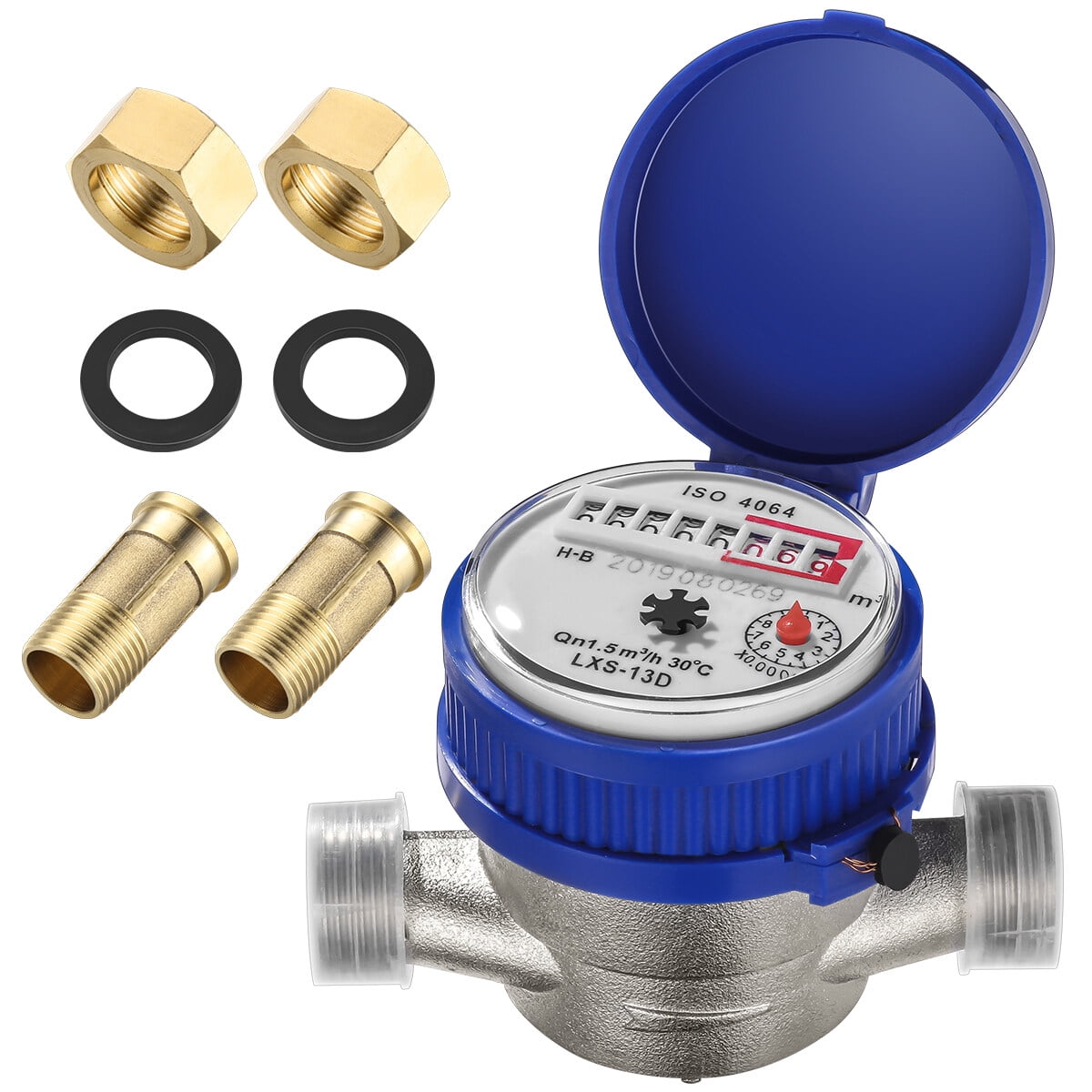 OFFIGAM Garden Water Flow Meter with Plastic Cover and Copper Bearing ...