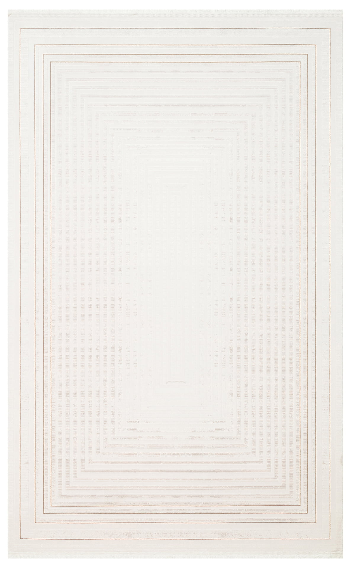 Rhine Beige Frame Acrylic Area Rugs for Living Room Jacquard Textured ...