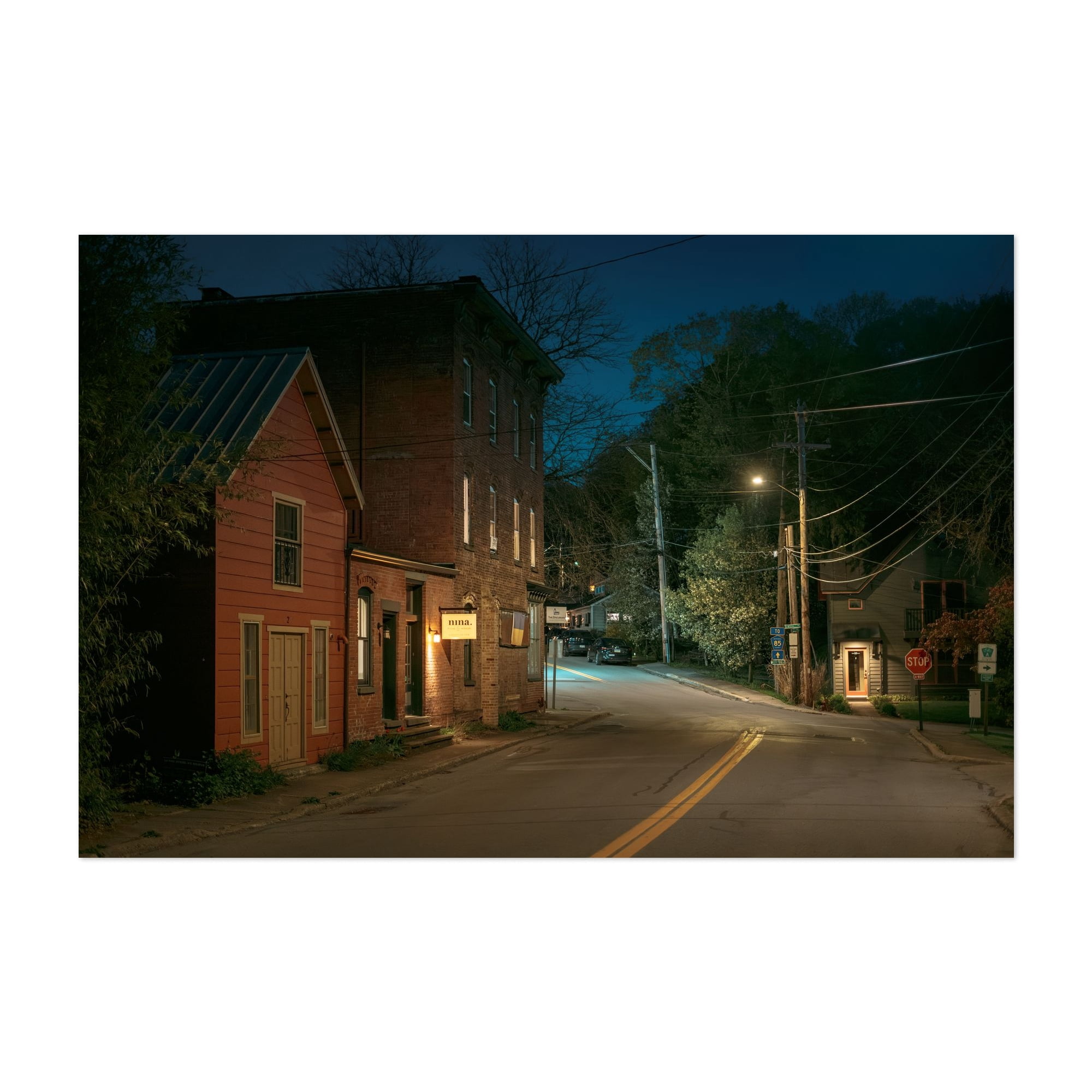 Rhinecliff at Night - Rhinebeck New York Photography Nightlife Street ...