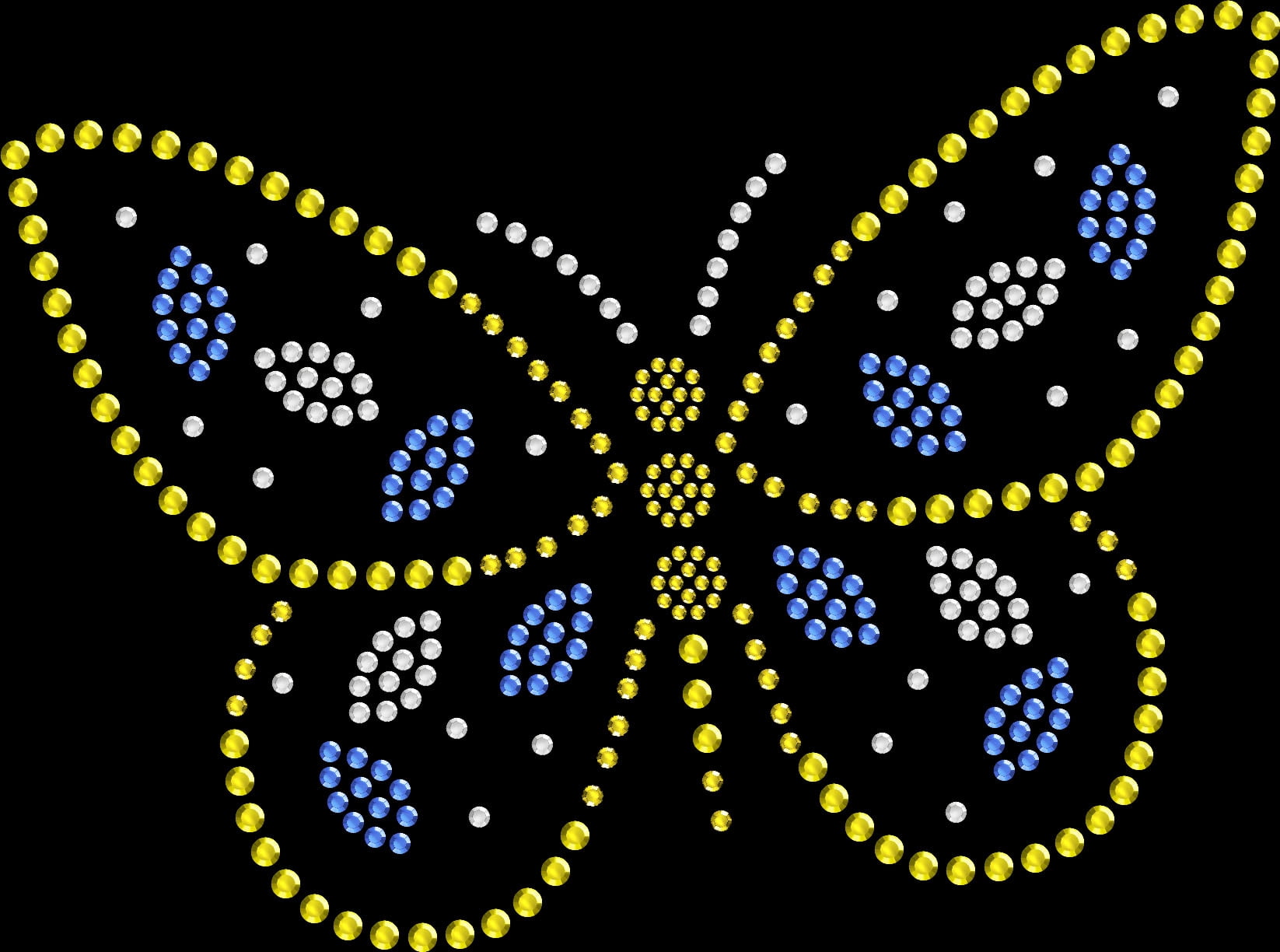 Rhinestone Bling Sparkle Iron On Transfer DIY Blue Yellow Butterfly ...