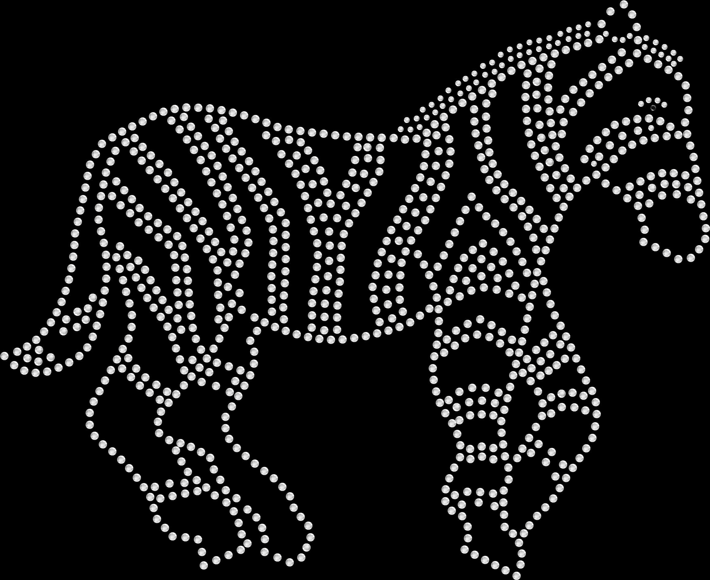 Rhinestone Bling Sparkle Iron On Transfer DIY Crystal Silver Zebra ...