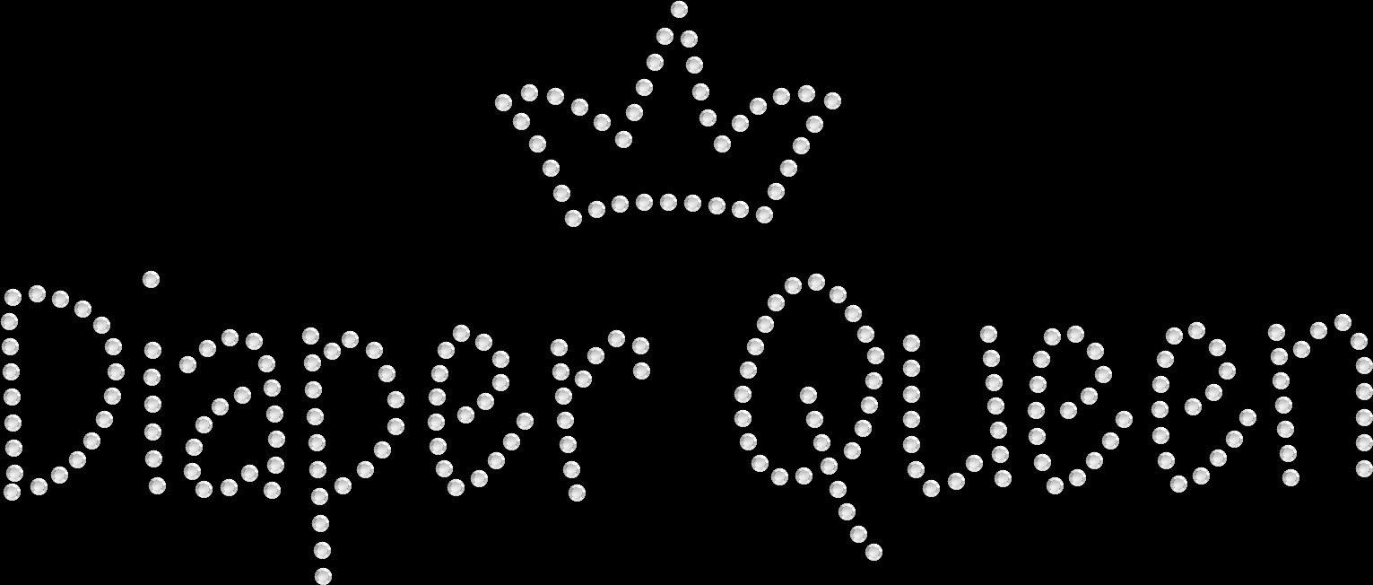 Rhinestone Bling Sparkle Iron On Transfer DIY Diaper Queen Funny Humor ...