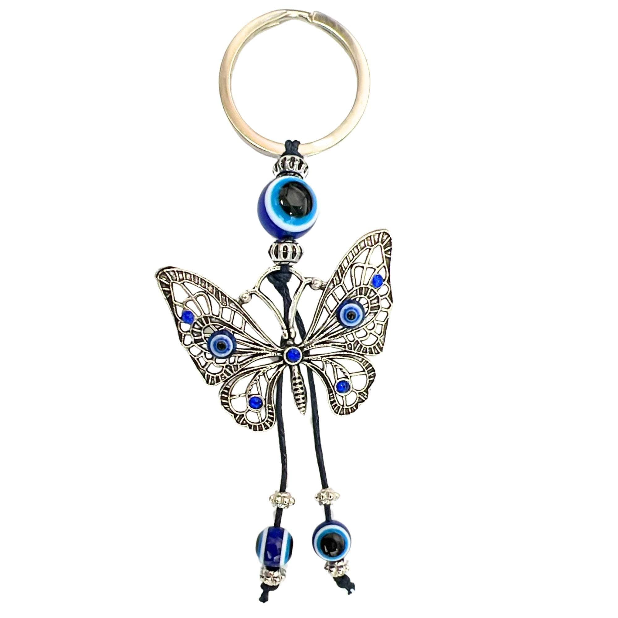 Rhinestone Blue Butterfly Evil Eye Keychain: 1CT - Walmart.com