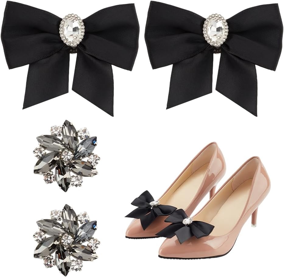 Rhinestone Bow Shoe Clips for DIY - Walmart.com