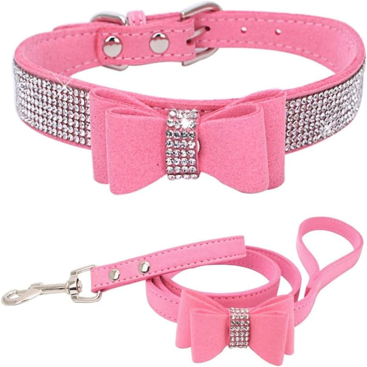 Rhinestone Bowtie Small Dog Collar, Diamond Puppy Collars Bow Crystal ...