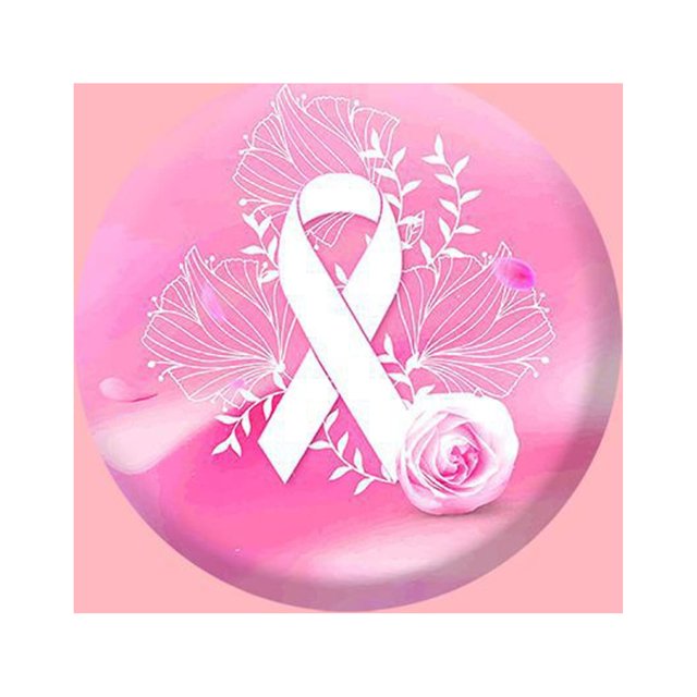 Rhinestone Brooch Cancer Awareness Red Ribbon Pin Round Badge For ...
