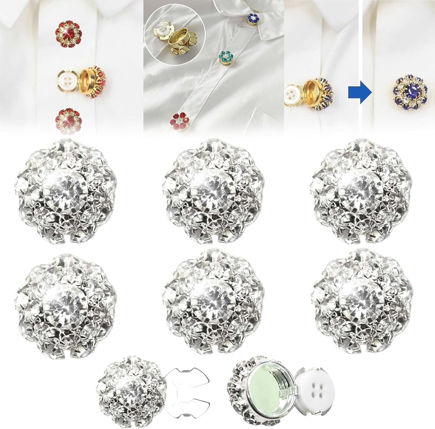 Rhinestone Button Covers, Rhinestone Button Covers for Women ...