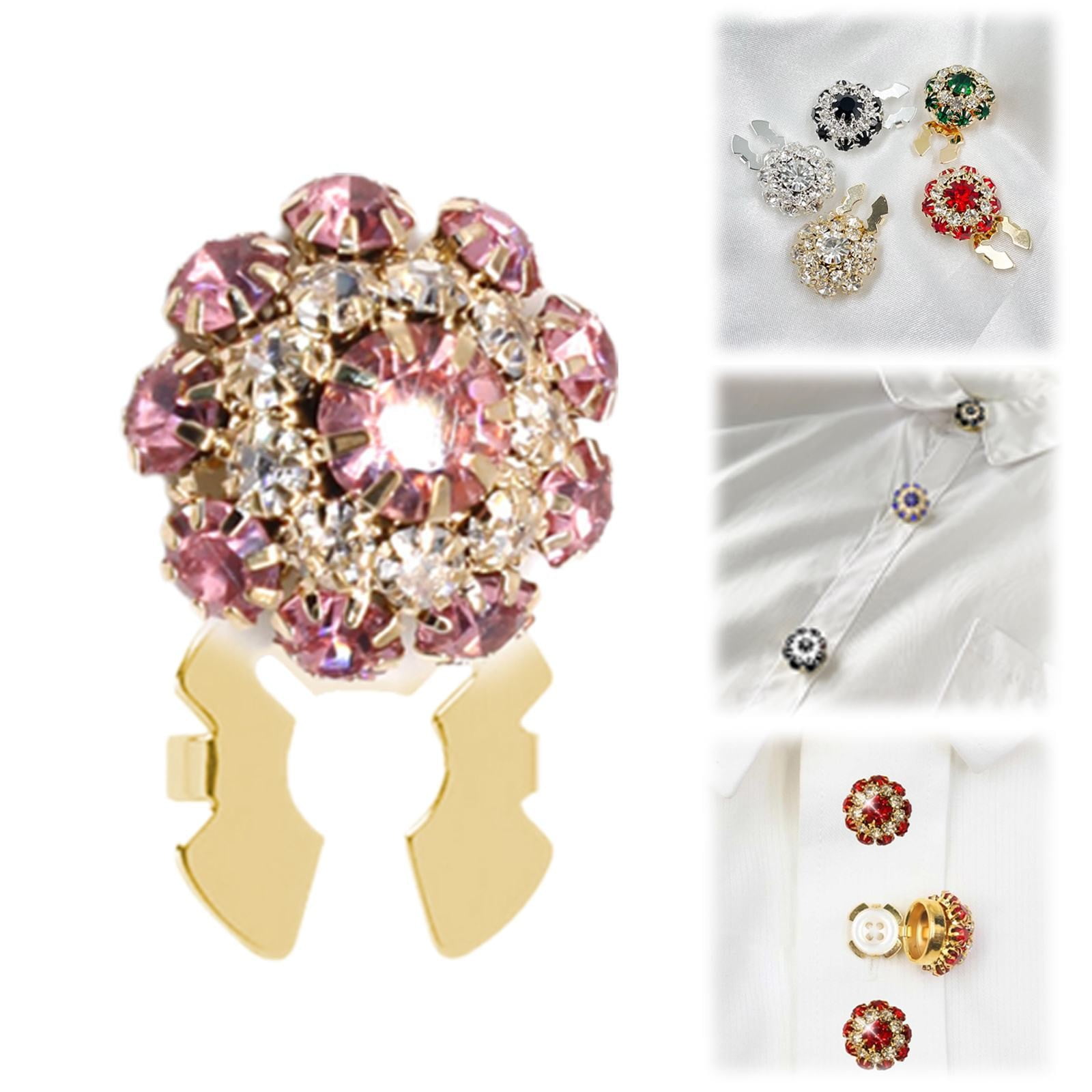 Rhinestone Buttons Gold Pink Clearance! Clothing Buttons Detachable ...