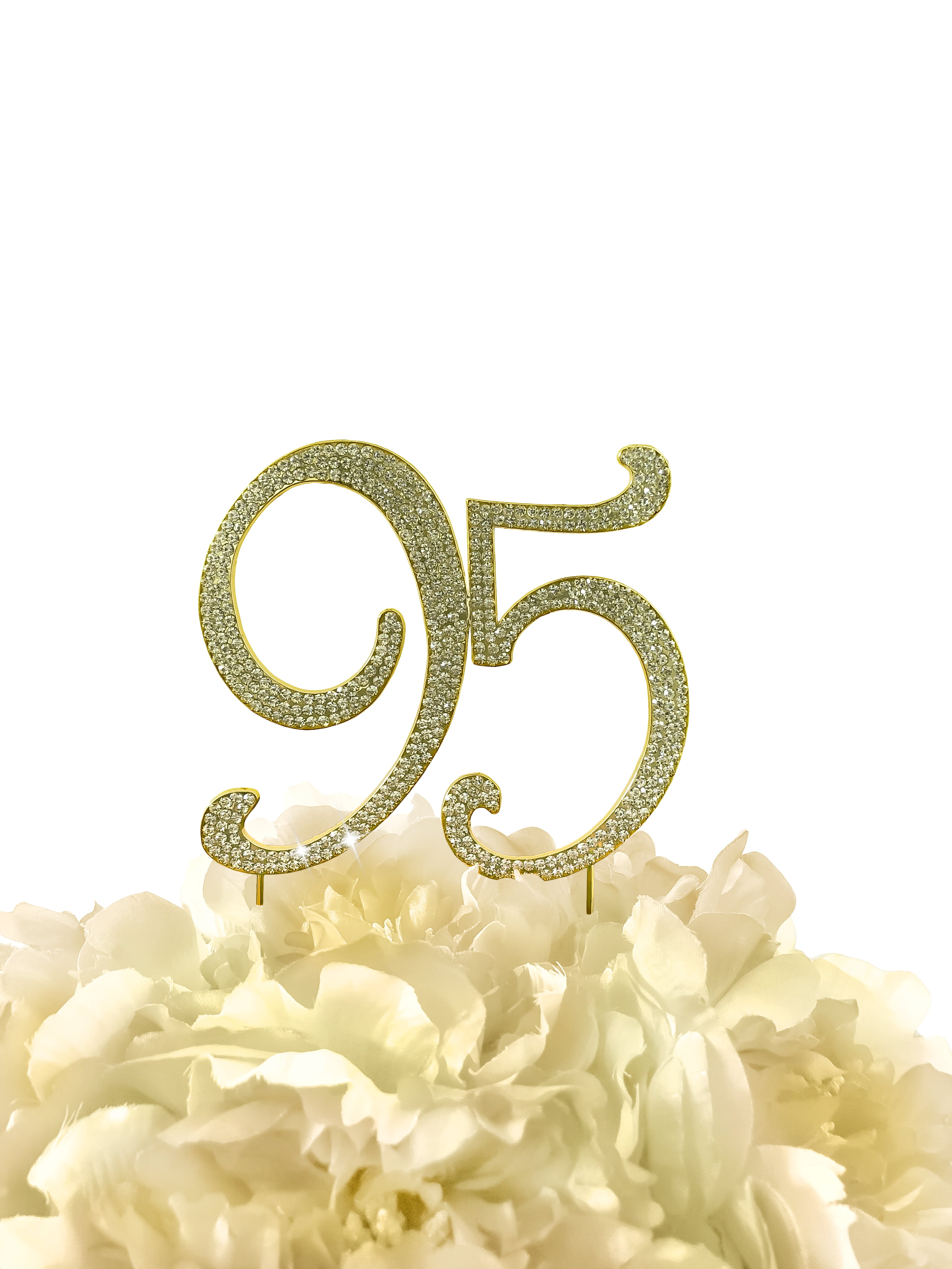 Rhinestone Cake Topper - Number 95 - Gold - Walmart.com