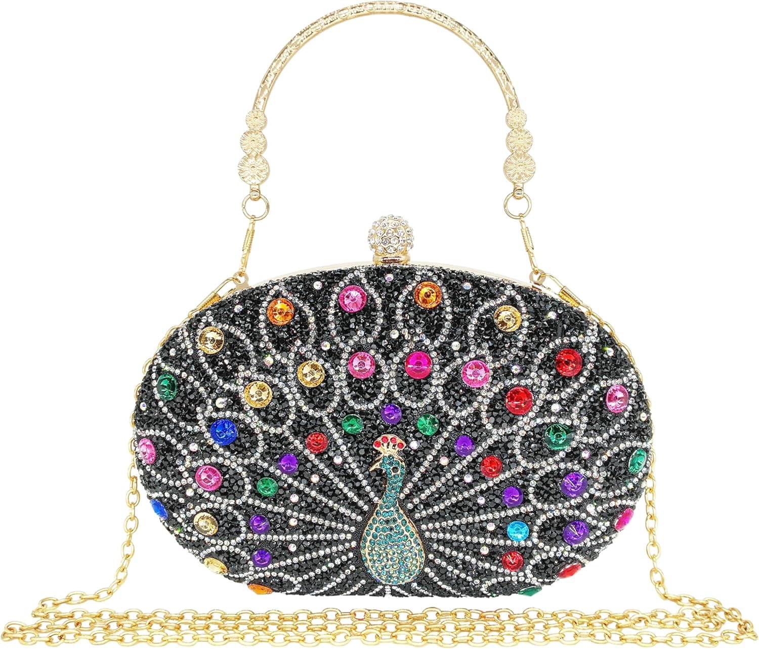 Rhinestone Clutch Purses for Women Evening Wedding Formal - Round Pearl ...