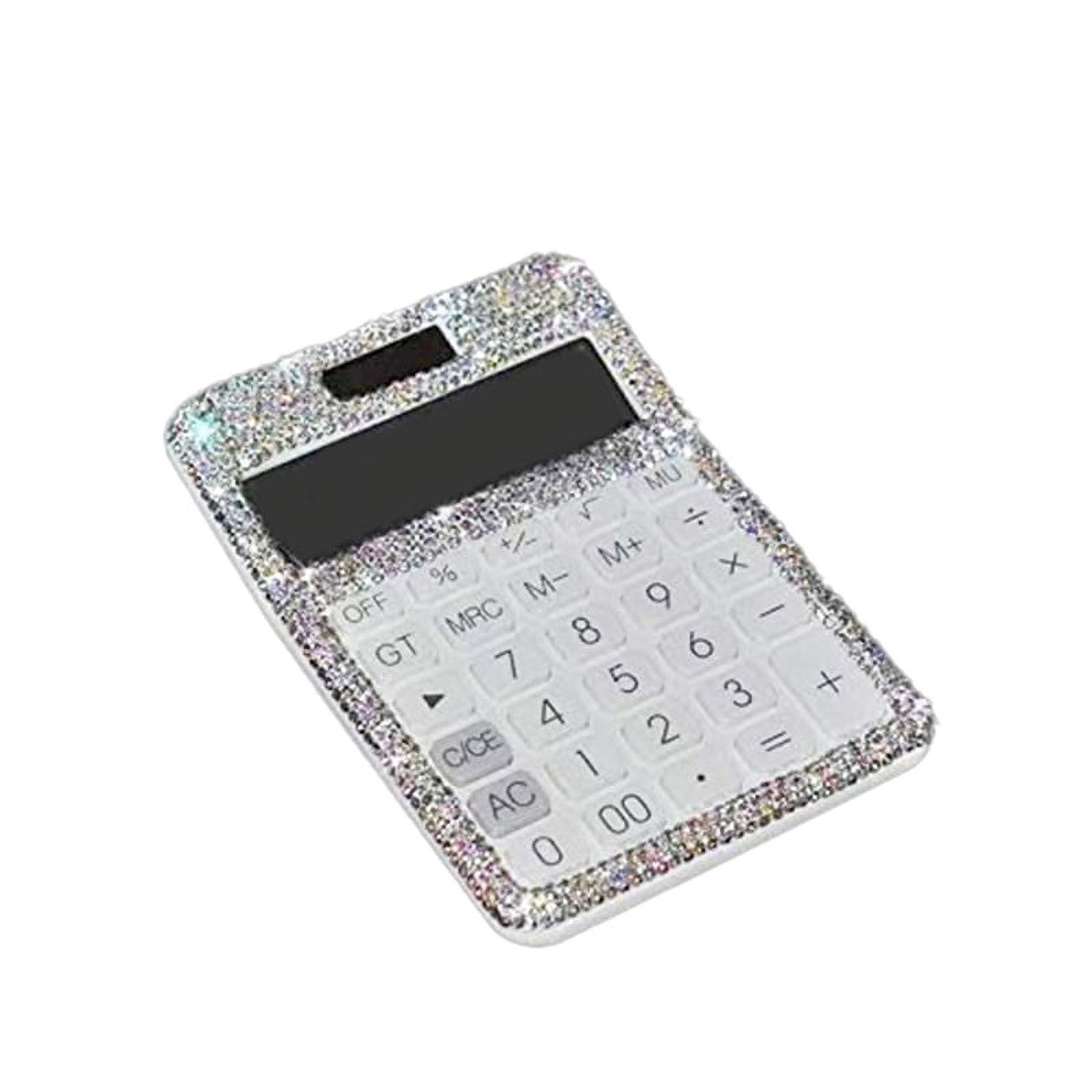 Rhinestone Crystal Dazzling 12 Digit Solar and Battery Dual Power ,LCD ...