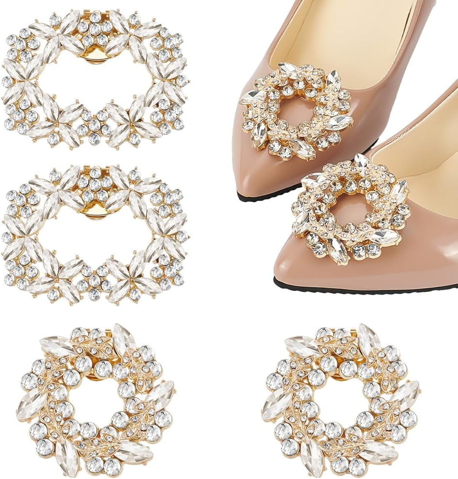 Rhinestone Crystal Metal Shoe Clips Crystal Shoe Buckles Rhinestone ...