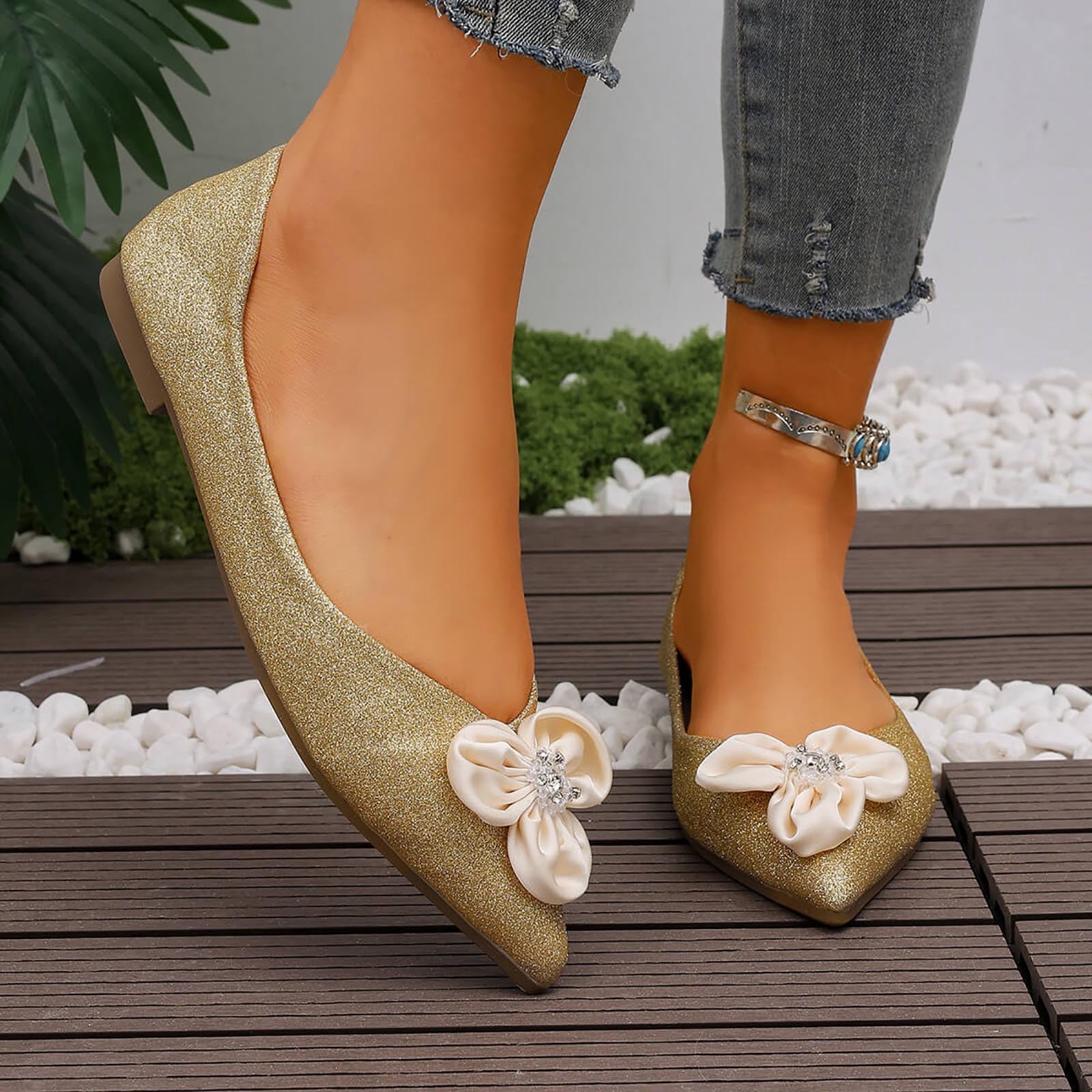 Rhinestone Decor Women's Casual & Dress Shoes Comfortable Plus Size ...