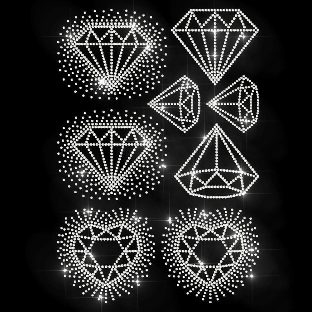 Rhinestone Diamond Hearts Iron on Sticker Gradient Diamond Hotfix ...