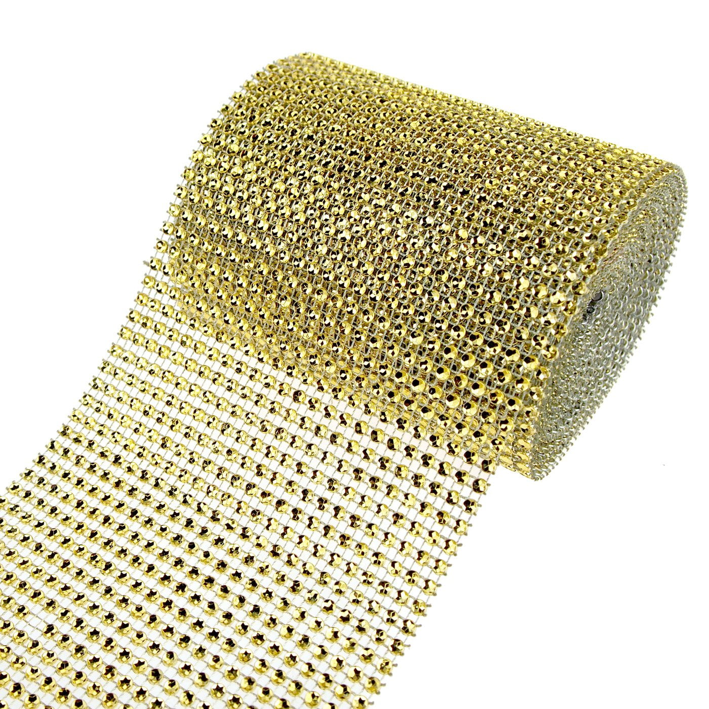 Rhinestone Diamond Wrap Ribbon, Gold, 4-3/4-Inch, 5 Yards - Walmart.com