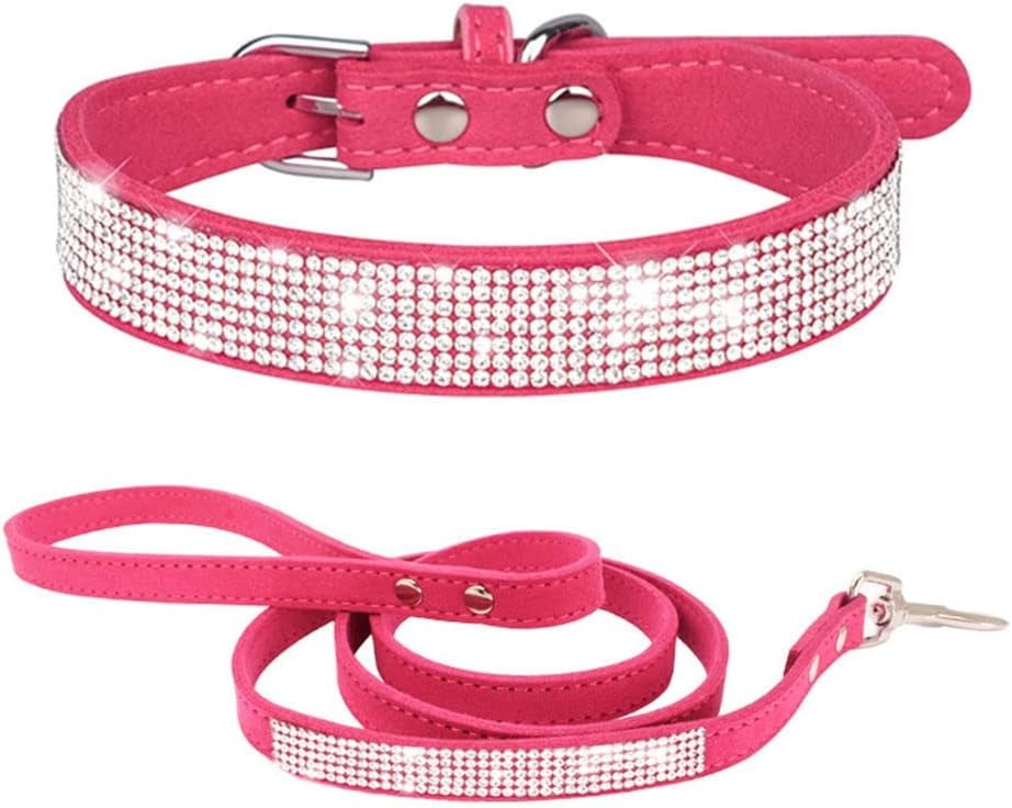 Rhinestone Dog Collar and Leash Set for Small Dogs, Fancy Bling Diamond ...