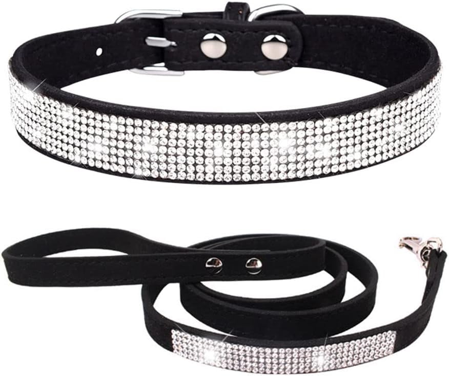 Rhinestone Dog Collar and Leash Set for Small Dogs, Fancy Bling Diamond ...
