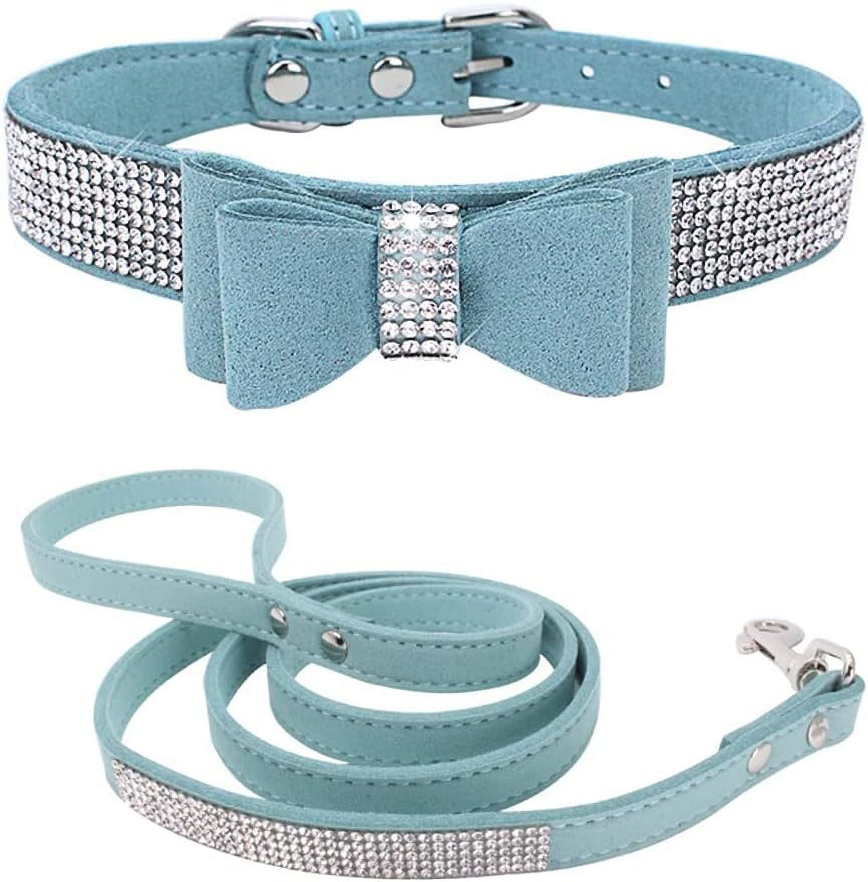 Rhinestone Dog Collar Leashes, Crystal Diamond Cat Dog Collar Leash Set ...