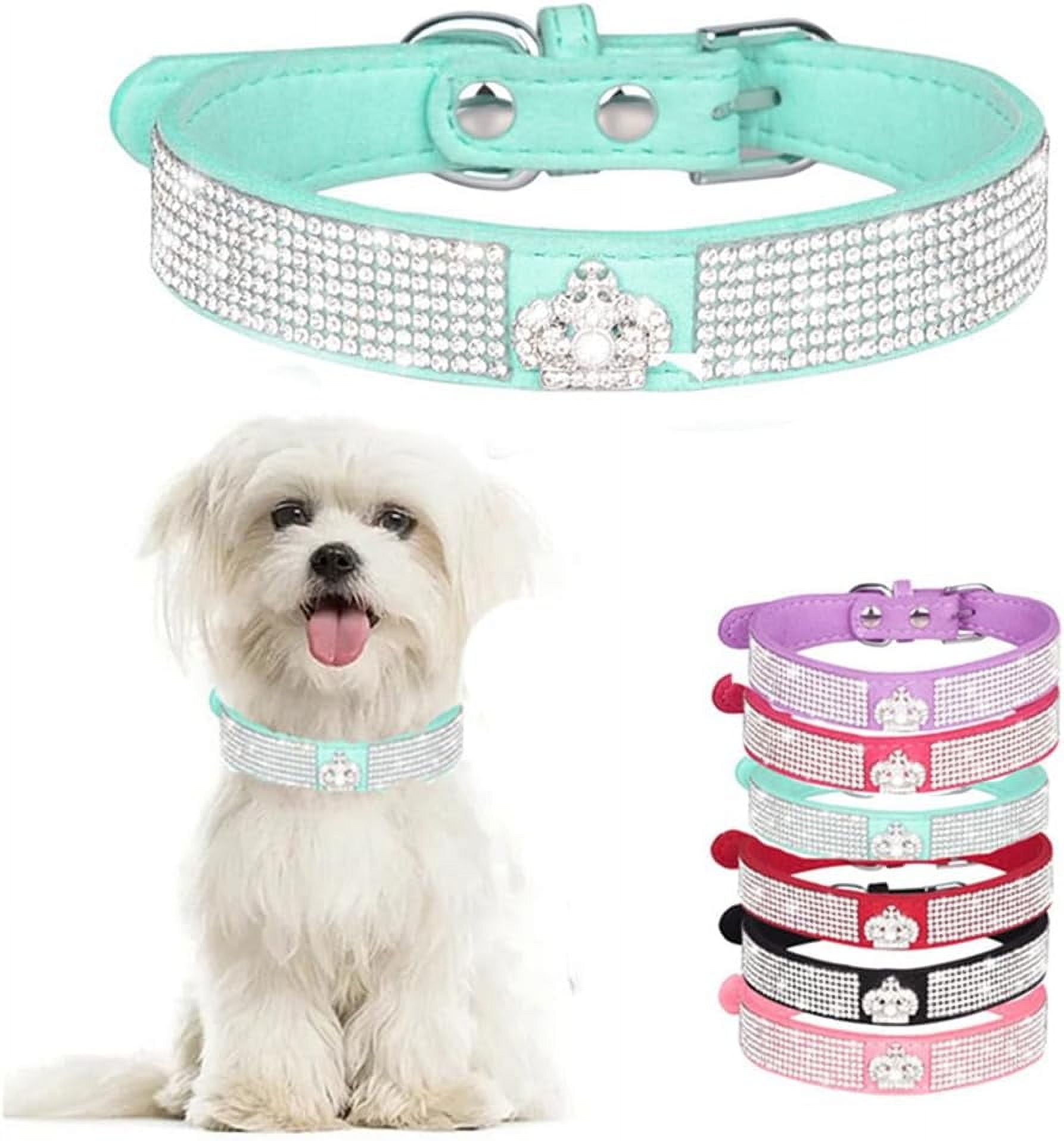 Rhinestone Dog Collar for Small Dogs, Bling Diamond Crown Pretty Jewel ...