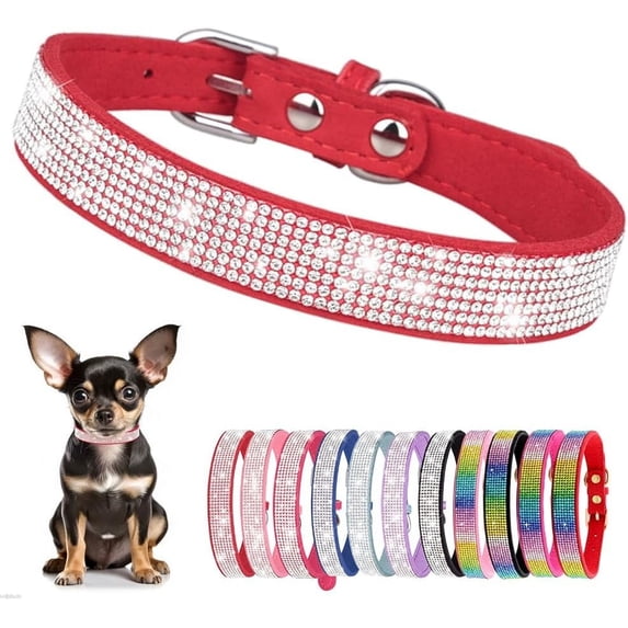 Rhinestone Dog Collar for Small Dogs, Bling Diamond Fancy Crystal ...