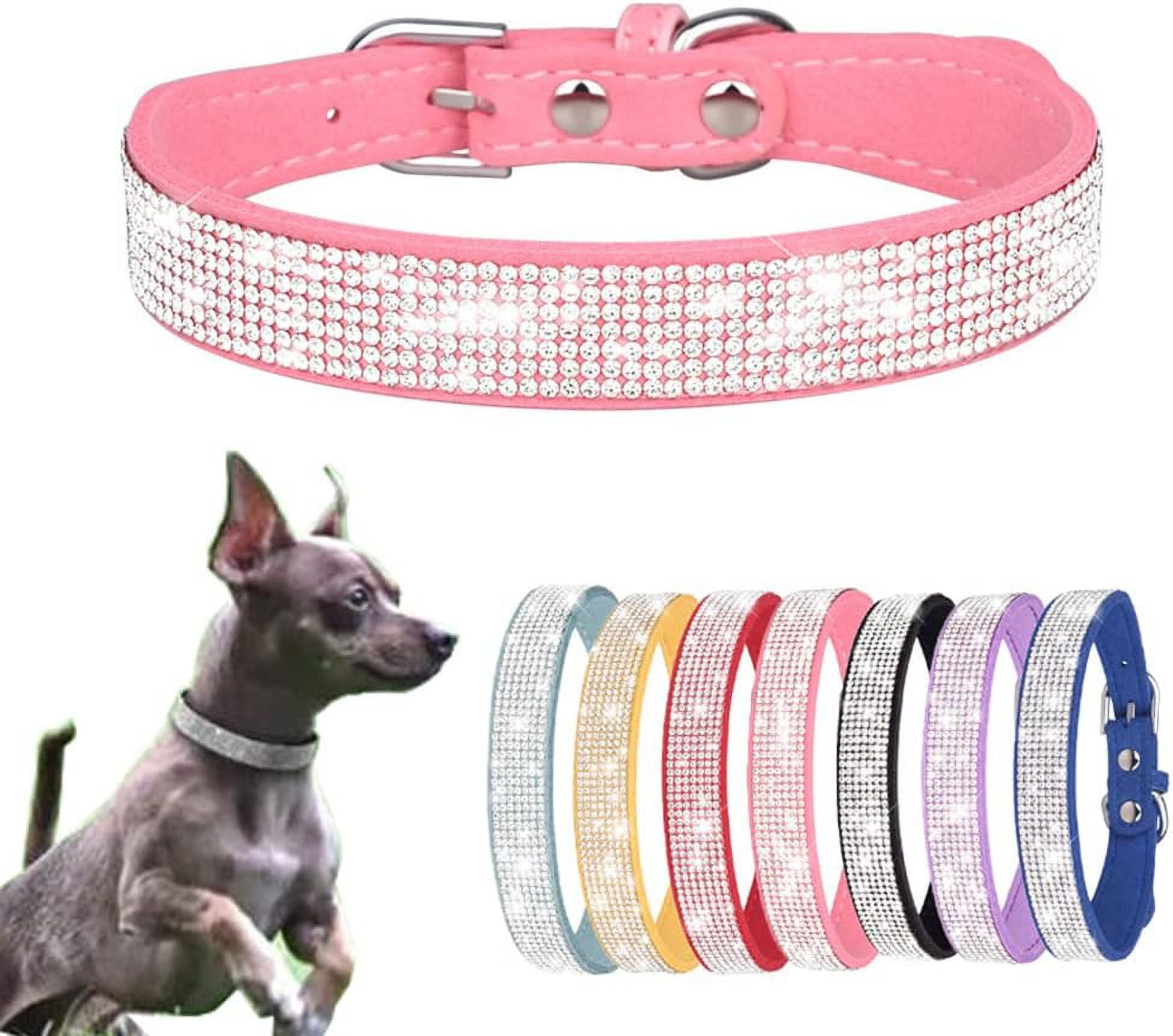 Rhinestone Dog Collar for Small Medium Dogs, Bling Diamond Fancy ...