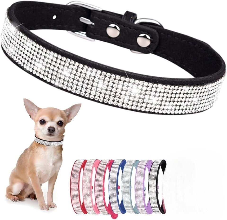 Rhinestone Dog Collar for Small Medium Dogs, Bling Diamond Fancy ...