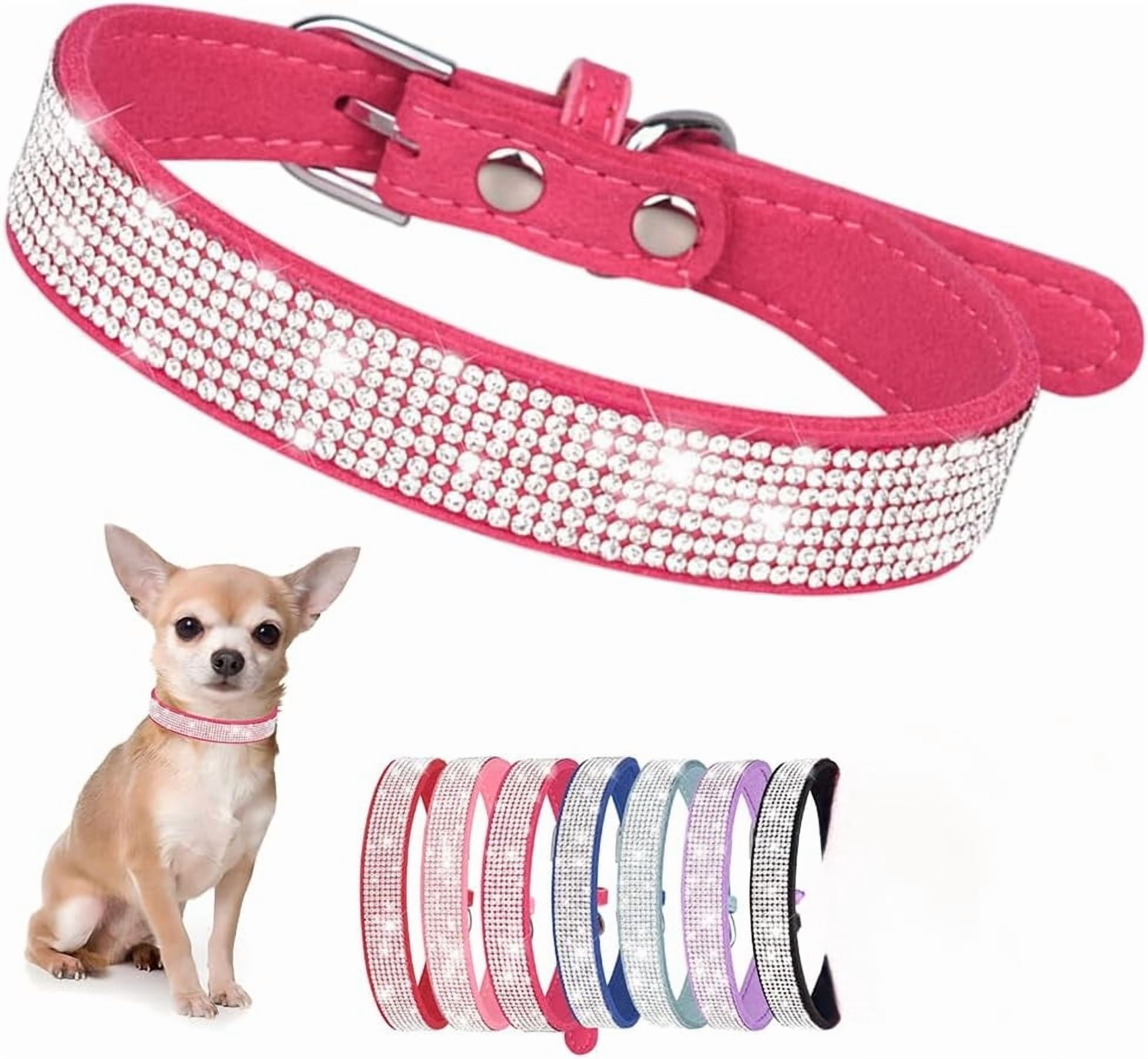 Rhinestone Dog Collar for Small Medium Dogs, Bling Diamond Fancy ...