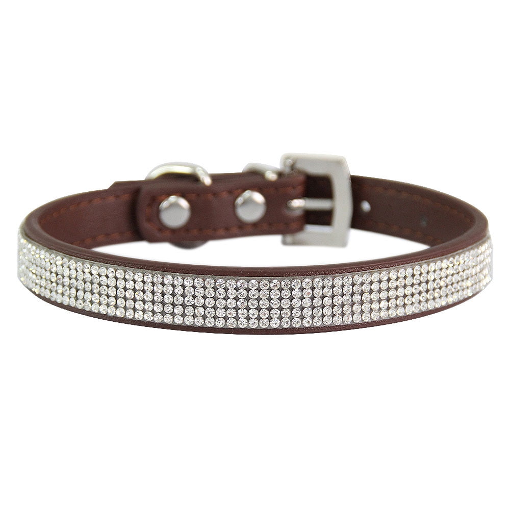 Rhinestone Dog Collar for Small Medium Large Dogs, Adjustable Leather ...