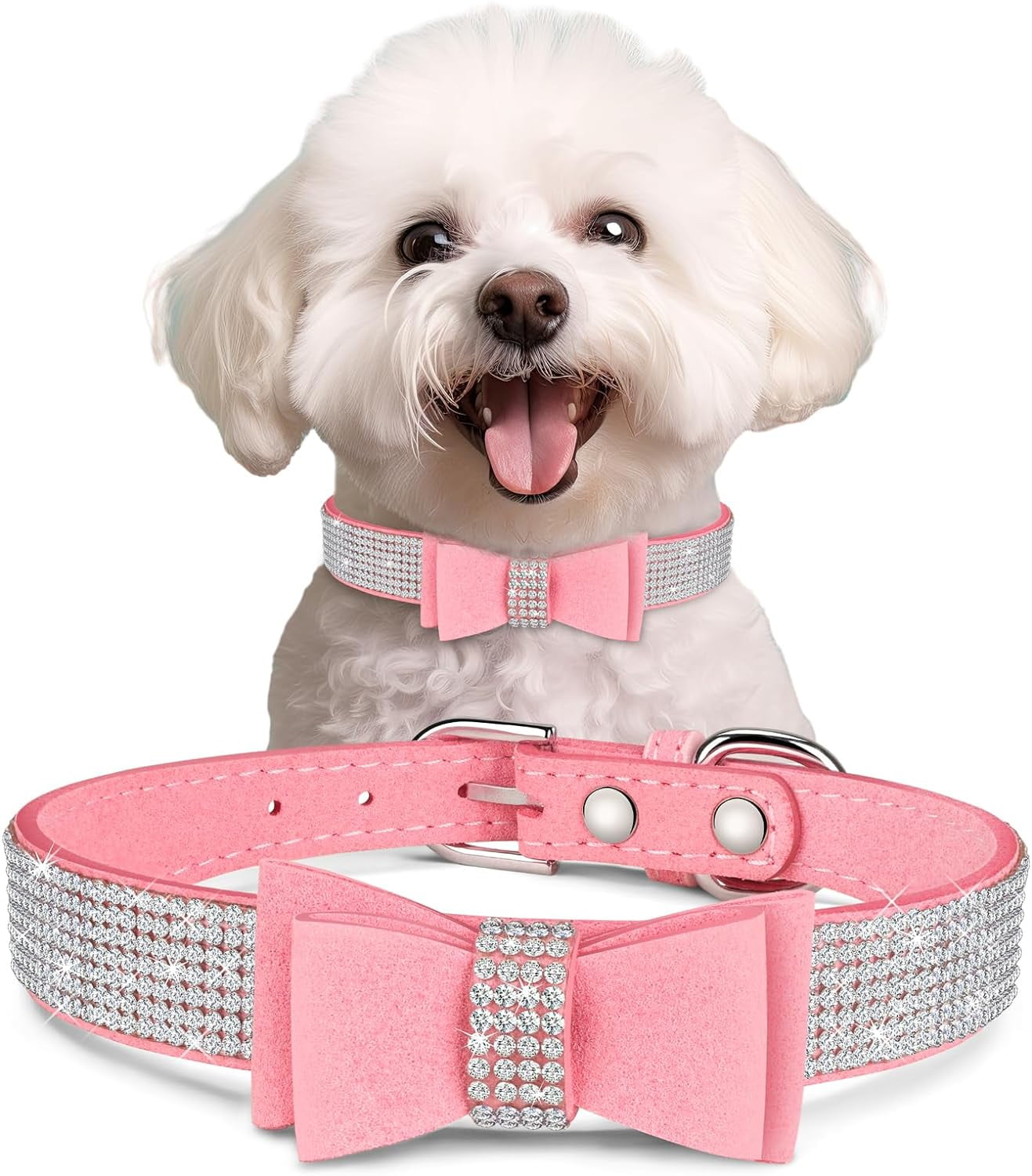 Rhinestone Dog Collar with Bow Tie Dog Bling Collar for XXSmall X-Small ...