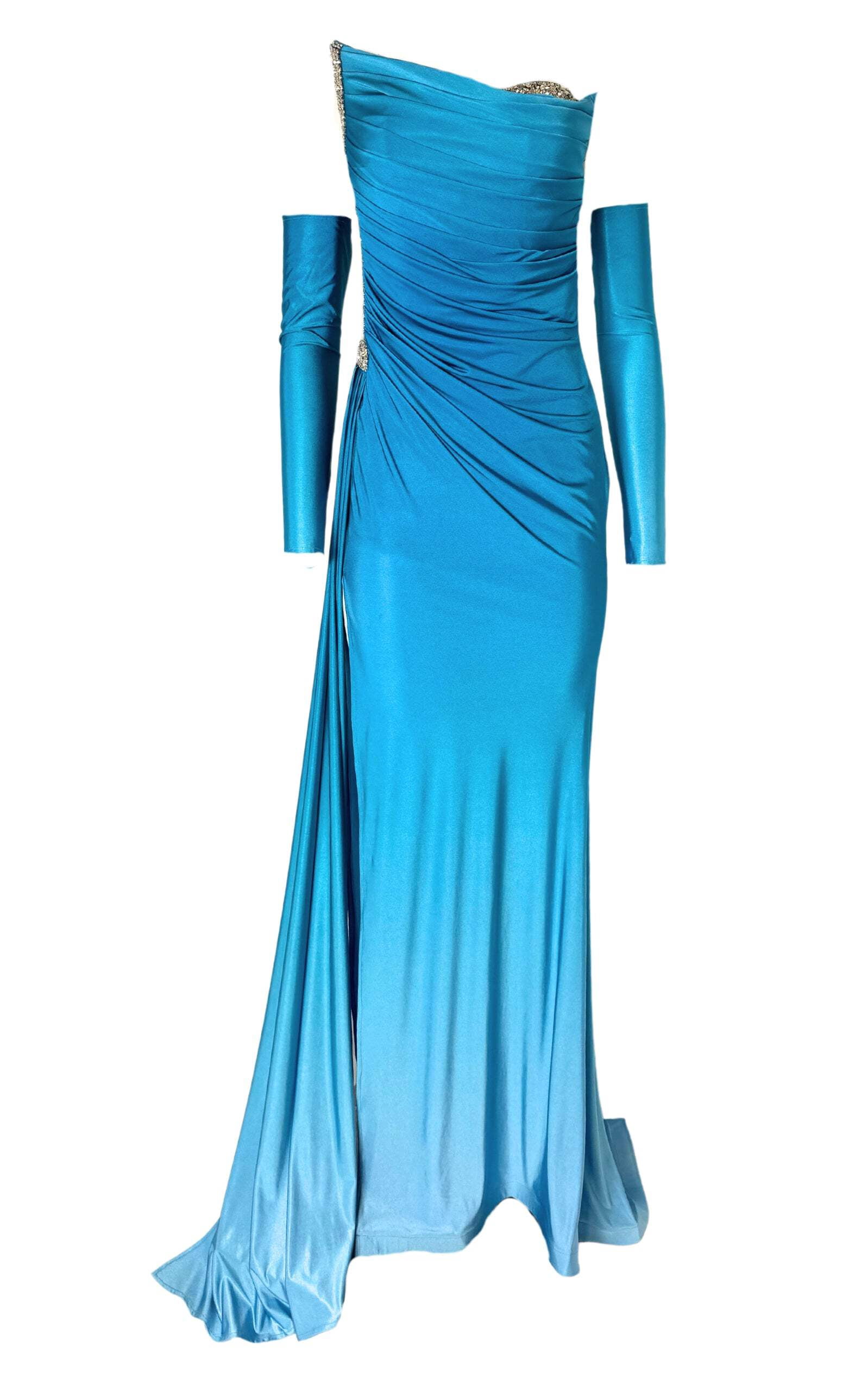 Rhinestone Embellished Blue Ombre Gown | Runway Catalog - Walmart.com