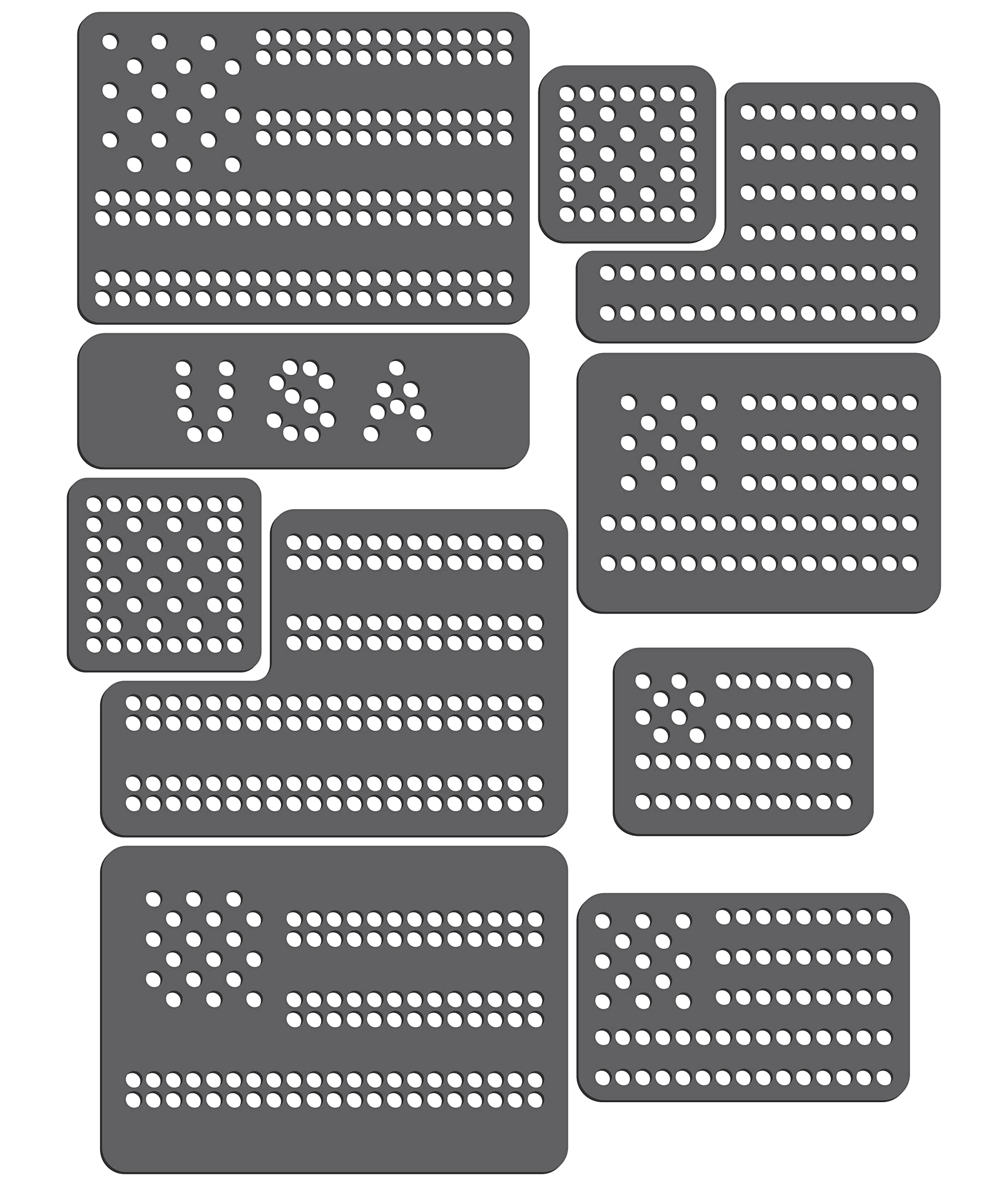 Rhinestone Genie American Flags 2" to 4" Magnetic Rhinestone Template ...
